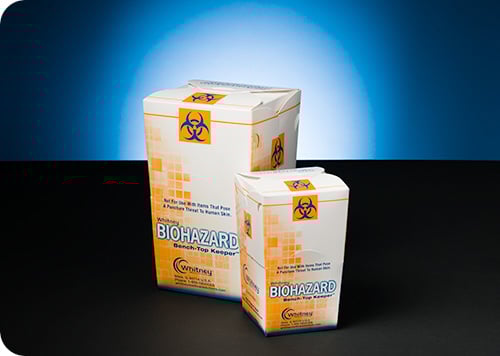 Biohazard Bench-Top Keeper™ for Labs - Disposable Waste Containers