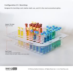 Test n' Toss Test Tube Rack Lab Specimen Test Collection and Transport